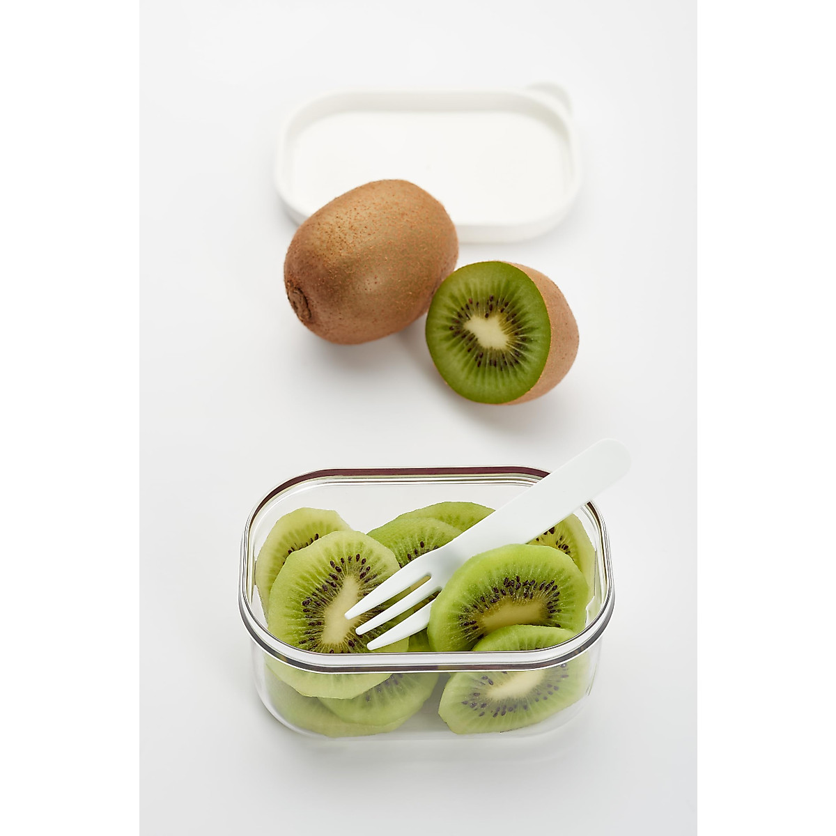 MEPAL, Take a Break Fruit Box with Lid and Fork Included, Ideal Container for Food Storage, Portable, BPA Free, Nordic Green, Holds 250ml|8.5 oz, 1 Count