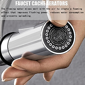 4PCS Faucet Cache Aerator and 1PCS Cache Faucet Aerator Key, 18.5mm Water Saving Flow Restrictor Set Replacement Parts for Kitchen High Speed ​​Aerator Bathroom Sink Aerator (1.5GPM)