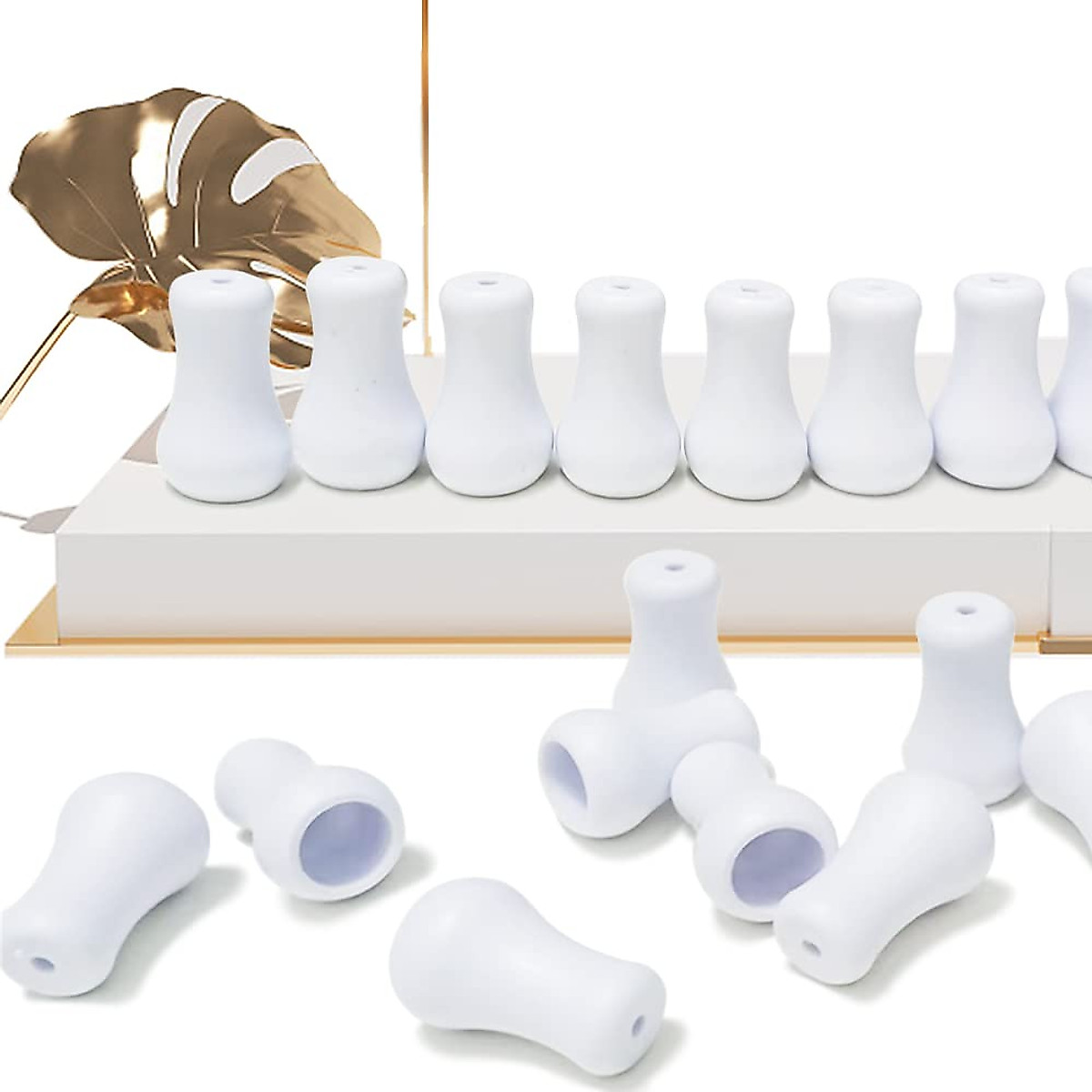 20pcs White Plastic Cord Tassel, Blind Pull Cord Knobs, Window Blind Cord Pulls Drops Pull End for Blinds Or Shades