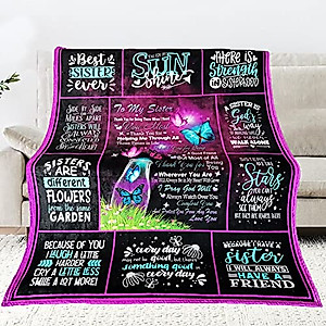 Rqhoqci Sister Gifts Blanket, Mothers Day Birthday Gifts for Sister, Sister Gifts from Sister, Sister Birthday Gifts from Sister, Sister Blanket from Sister, Gifts for Sister Throw Blanket 50"X60"