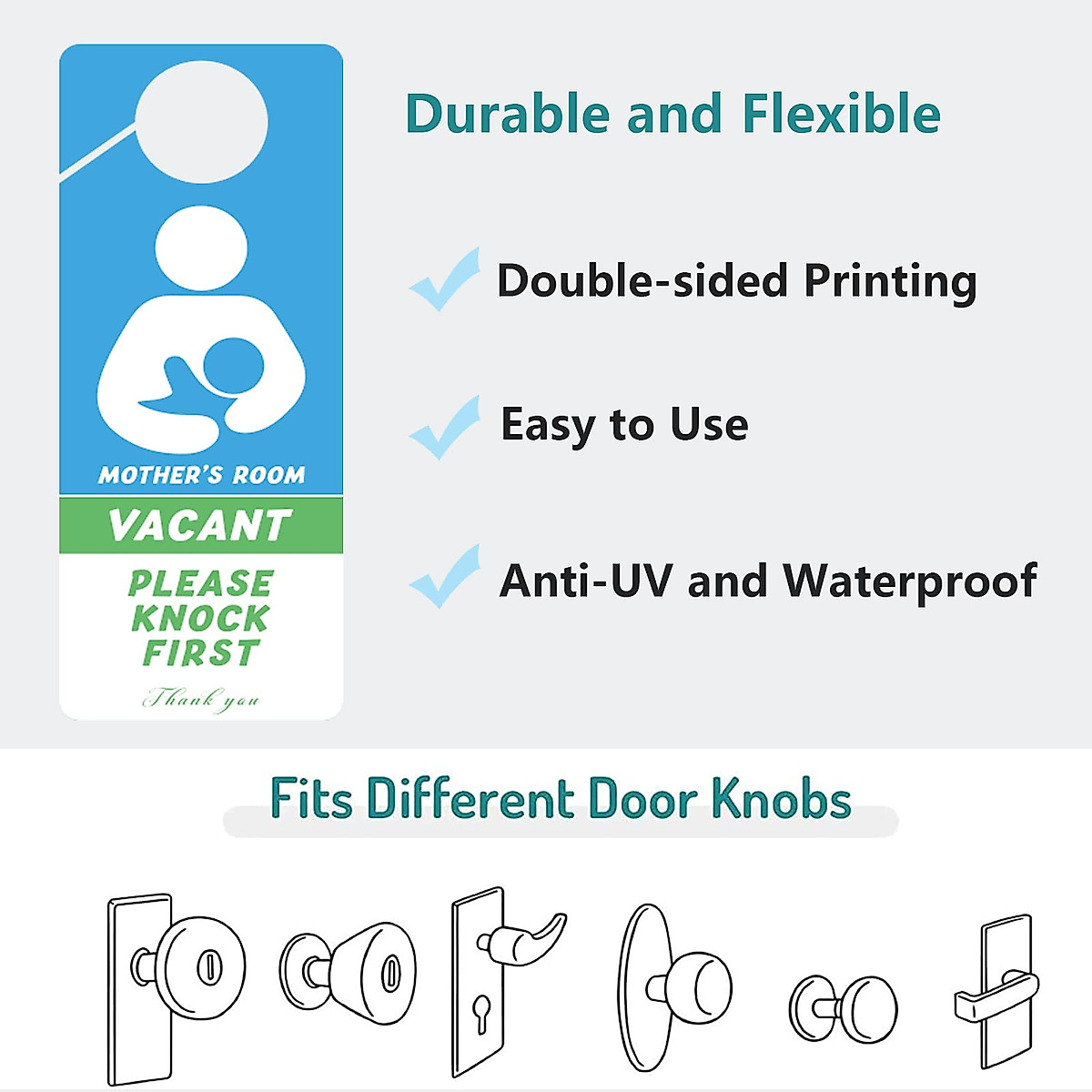 4 Packs Do Not Disturb Door Hanger Sign, Mother's Room Door Sign, Double Sided, Please Do Not Disturb Sign Using For Mother' s Room, Feeding Room, Nursing Room（9'' X 3.5'')