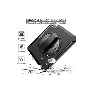 SaharaCase Protection Hand Strap Series Case for Apple iPad Pro 11" (3rd Generation 2021 & 4th Generation 2022) [Shockproof Bumper] Heavy Duty Rugged Protection Antislip Integrated Kickstand - Black