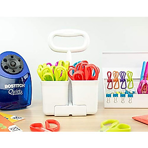 Stanley Removable 4 Cup Office Supplies Organizer Caddy for Scissors, Pens, Pencils, Notepads Art Supplies and other Desk Essentials, White (SCICAD)