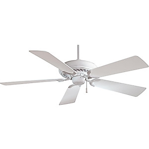 Minka-Aire F568-WH Supra 52 Inch Pull Chain Ceiling Fan in White Finish