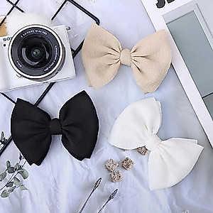YanJie Baby Girls Nylon Headbands Newborn Bows Handmade Hair Hairbands Accessories for Infant Toddlers Kids(Beige Black White)