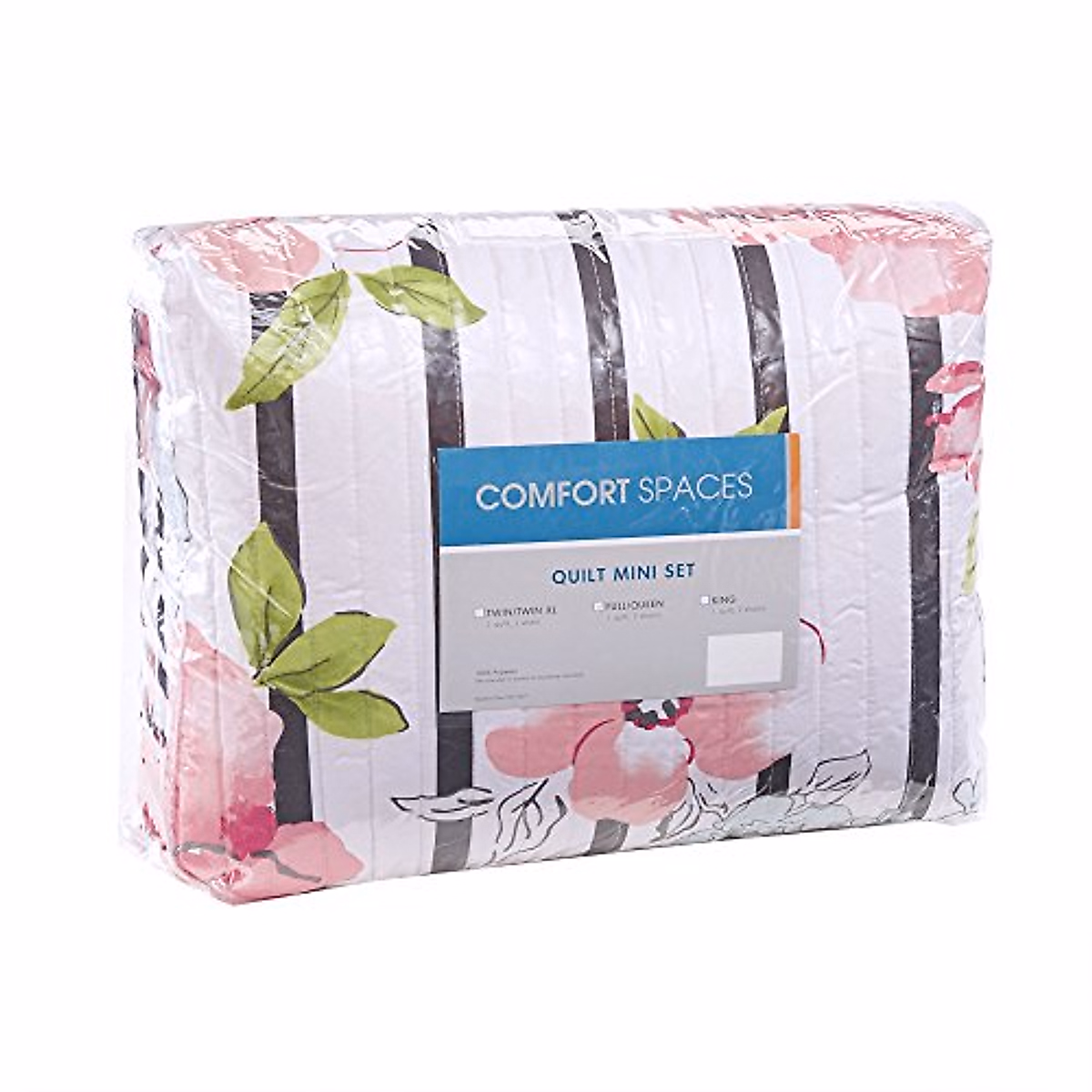 Comfort Spaces Quilt Set Novelty Design All Season Lightweight Coverlet Bedding Bedspread Kids, Teens Girls Bedroom Decor, Zoe Flower Pink, Twin/Twin XL, 2 Piece