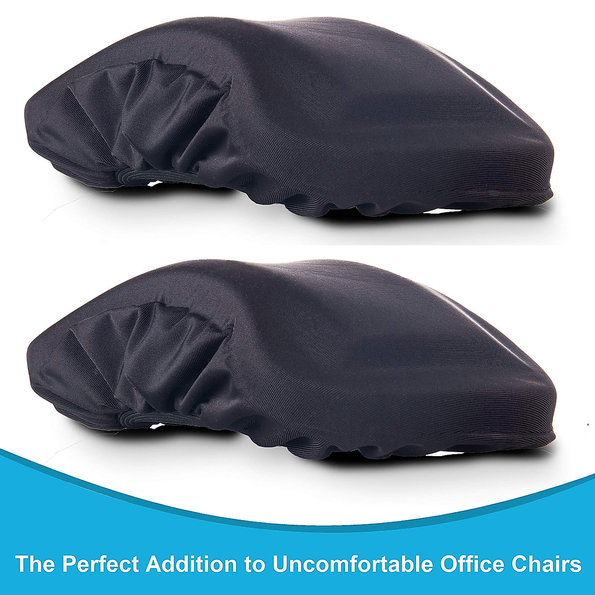 Adjustable Office Chair Armrest Covers: Stretchable Memory Foam Arm Covers for Gaming Chairs; Relieve Forearm & Elbow Pain; Desk Office Chair Arm Pads; Replacement Covers for Arms 6-10 Inch - Set of 2