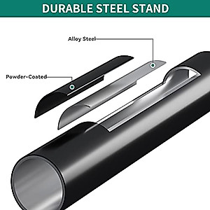 YITAHOME 3-Seat Porch Swing Outdoor Heavy Duty Patio Swing Chair with Stand Adjustable Canopy Soft Cushion for Garden, Patio, Lawn, Balcony and Deck, Black