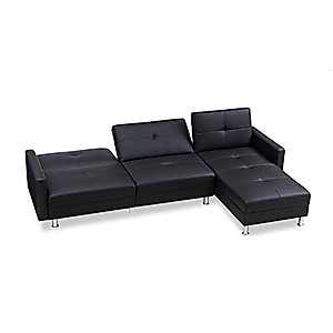 Gold Sparrow Davenport Sectional, Black