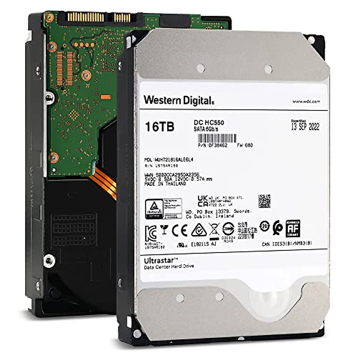 WD 16TB HDD Ultrastar DC HC550 SATA 7200RPM 3.5-Inch Enterprise Hard Drive - WUH721816ALE6L4 (Renewed)