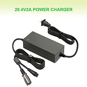 24V2A 3 Prong and 3-pin XLR Connector Lithium Battery Charger for Razor Go-Go Elite Traveller SC40E/SC44E, Ezip Mountain Trailz,Schwinn 4.0 S400 S500 Jazzy 29.4V All Brands Power Charger