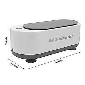Hooshion Ultrasonic Jewelry Cleaner, 45kHZ Glasses Cleaner with Contact Lens Storage Case, Ultrasonic Cleaner for Eye Glasses, Watches, Earrings, Ring, Necklaces, Coins, Razors