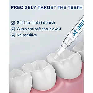 AZ Smile Teeth Whitening Pen (3 Pens), 30+ Treatments for teeth whitening No Sensitive Teeth Whitening Gel Travel-Friendly Teeth Whitener, Helps to Remove Stains from Soft Drink, Smoking, Coffee, Wine