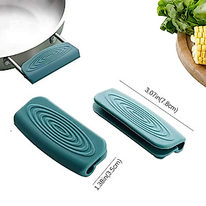 2 Pairs Silicone Assist Handle Holder with High Heat Resistance Skid Resistance, Silicone Hot Skillet Handle Covers Used for Any Iron Pan, Stainless Steel Pot and Other Pan Handles to Prevent Scalding