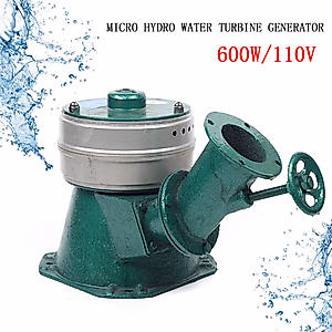 600W 110V Water Turbine Generator, Micro Hydroelectric Power Generator Hydro Water Turbine Generator Single Phase US, Hydro Generator Power 500-1500R/Min for Household Lighting, TV, Electric Furnace