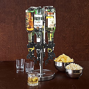 OGGI Professional 6-Bottle Revolving Liquor Dispenser, Stainless Steel