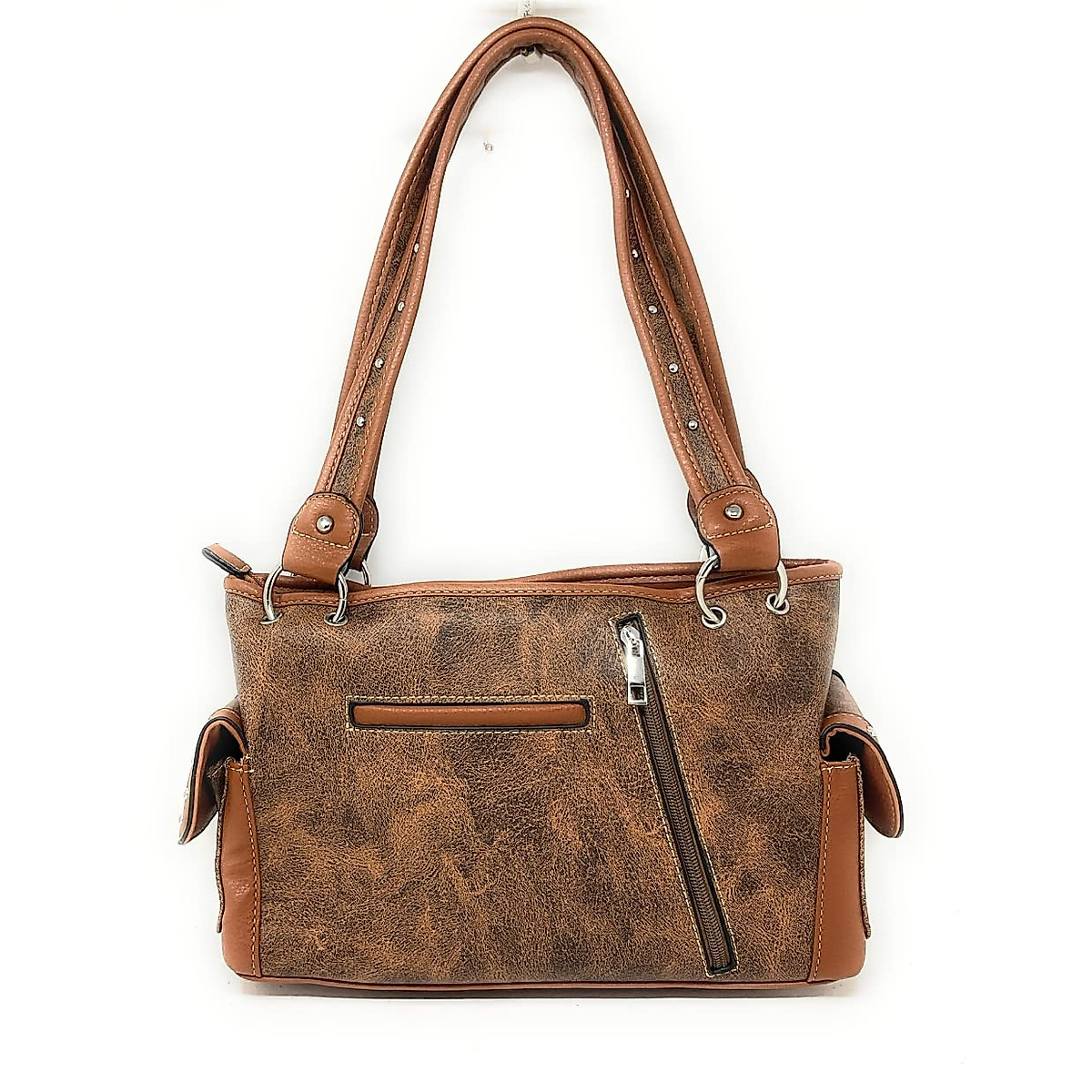 Things2Die4 Western Embroidered Concealed Carry Purse/Wallet Set w/Rhinestone Cross (Purple)