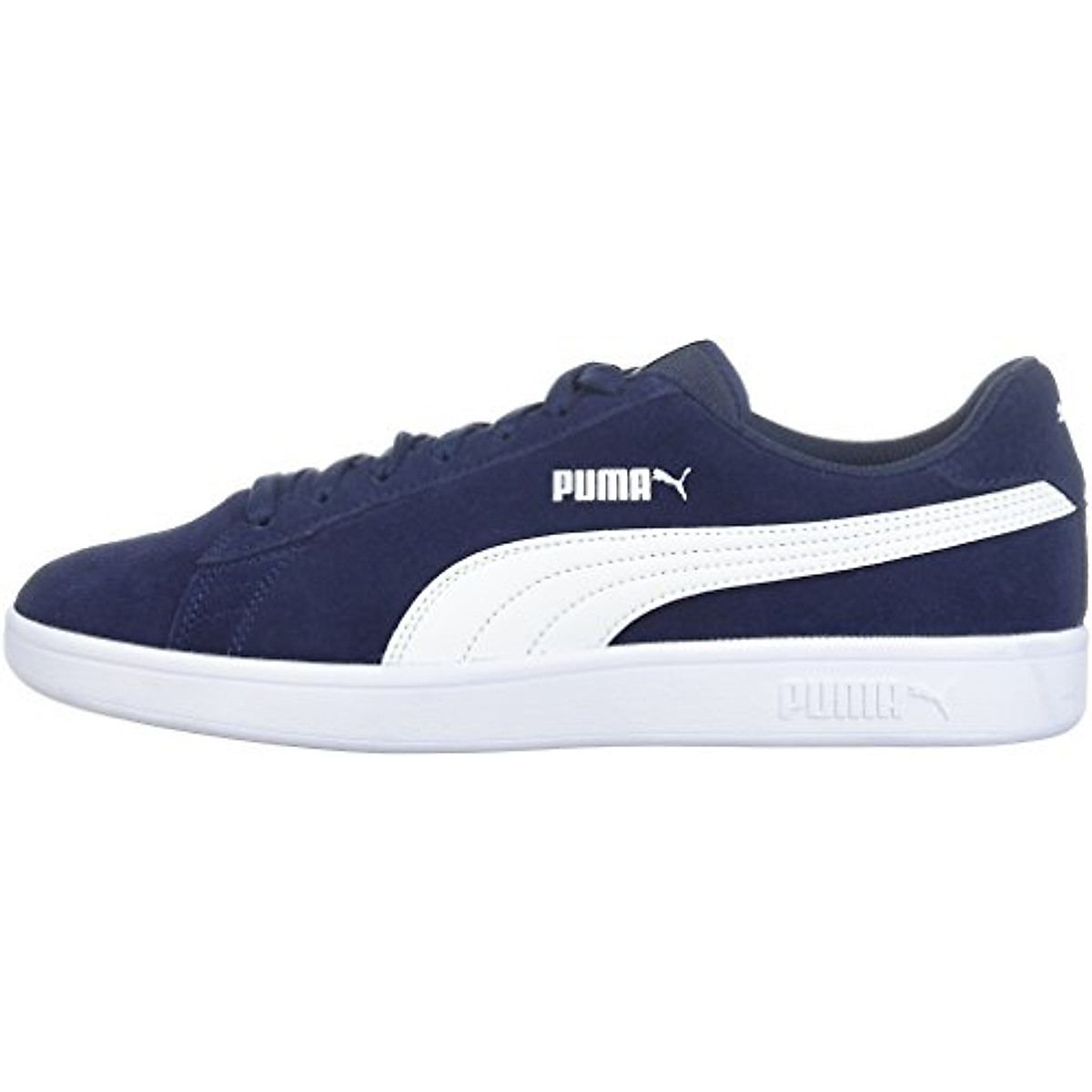 PUMA Mens Smash V2 Sneaker, Peacoat-PUMA Mens White, 9.5