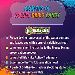 Bliss Life Jolly Puffers Freeze Dried Candy Variety Pack 2 oz, Freeze Dried Sour Candy, Unique Novelty, ASMR Candy - Great for the Tiktok Trend Most Sour Candy in the World Challenge