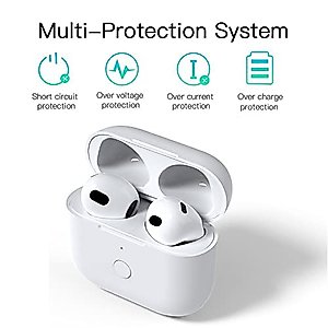 Newest Replacement Charging Case Compatible with AirPod 3rd Generation, Air pods 3 (Not for Airpod Pro) with Pairing Sync Button Without Earbuds, White