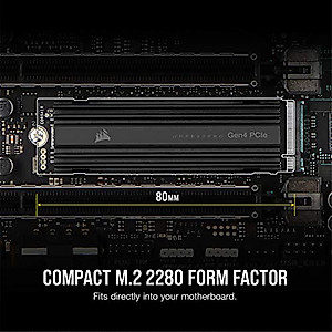 CORSAIR MP600 PRO 4TB Gen4 PCIe x4 NVMe M.2 SSD – High-Density TLC NAND – Aluminum Heatspreader – M.2 2280 Form-Factor