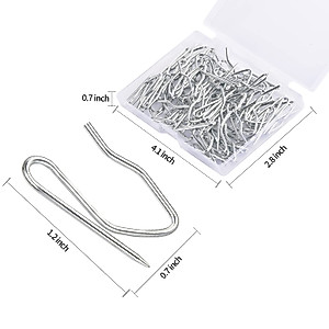 Metal Curtain Hooks, 58PCS Drapery Hook Pins 1.2 Inch Stainless Steel Pin-on Hooks for Window Curtain, Shower Curtain, Door Curtain, Silver