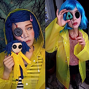 Halloween Decoration Includes Halloween Costume Yellow Raincoat Jacket and Reusable Balloon Kit with Balloon Sticks with Cups Halloween Prop for Kids