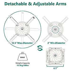 WALI Projector Ceiling Mount, Universal Low Profile Projector Mount with Retractable Arms and Multiple Adjustment Function (PM-002-W), White