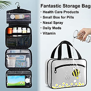 Naanle Medicine Storage Bag Bumblebee Blooming Daisies Empty Large Family First Aid Box Pill Bottle Organizer for Home Office Car Outdoor Travel Camping Emergency Medical Supplies