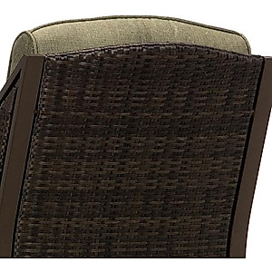 Cambridge Saratoga Hand-Woven Wicker Reclining Outdoor Chair, UV Protected Cushions, Weather and Rust Resistant Steel Frame, Outdoor Recliner, Meadow Green