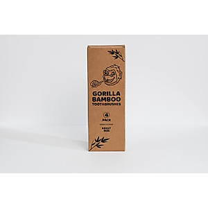 Gorilla Bamboo Toothbrush Adult 4 Pack