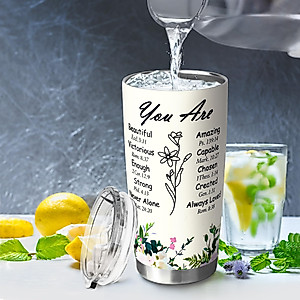 Niduilef Christian Gifts for Women-Stainless Steel 20oz Tumbler Inspirational Religious Gifts- Christian Faith Jesus God Bible Verse Gifts