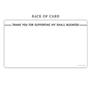 50 Fun Script Customer Thank You for Order Cards (3.5" x 2") Thank You for Supporting My Small Business - Small Online Business Package Insert - Business Card Size