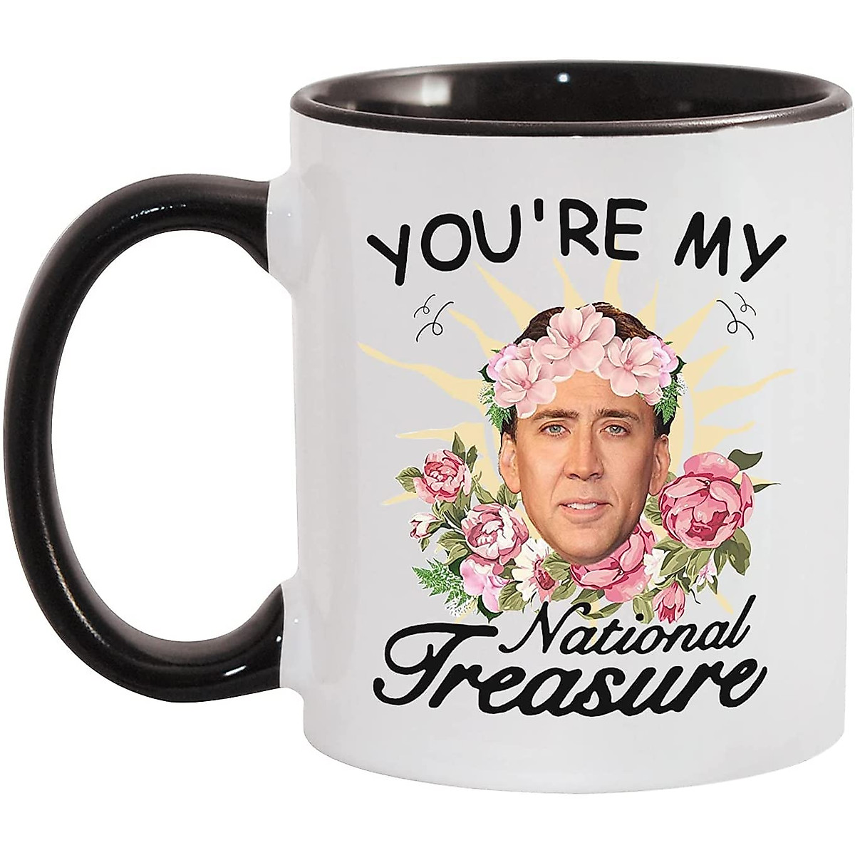 GANKTOWCOY Nicolas Mug You're My National Treasure Coffee Cup Funny Coffee Mug Attractive Lovely Gift For Best Friend Buddy Closed Friend On Birthday Love Holiday, Christmas, Valentine's Day gifts