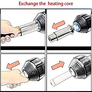 Beyondlife 1600W Plastic Welder Hot Air Welder Heating Gun PVC Vinyl Rod Welding Hot Gas Pistol Tool Kit with Two Flat Speed Nozzles