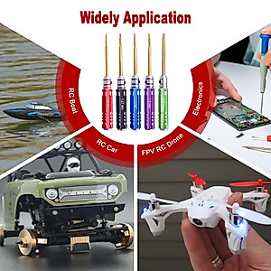 Hobbyfire Hex Screwdriver Set for Axial SCX24 1/24 RC Crawler Small Hex Driver 0.9mm 1.27mm 1.3mm 1.5mm 2.0mm & Wheel Wrench