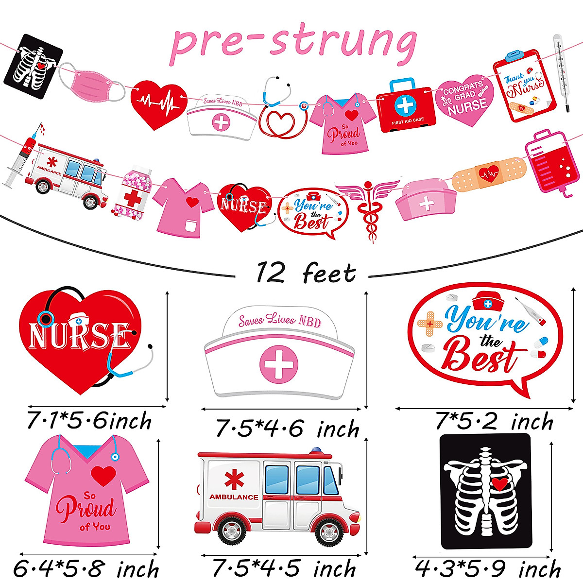 Nurse Theme Banner Nurse Graduation Party Bunting Decorations Congrats to Nurse Garland for Hospital Rn Theme Party Medical School Graduation Party Nurse Day Party Birthday Party Decorations