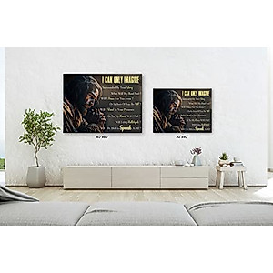 SpiritualHands Jesus Wall Decor, Christian Cross Wall Home Posters, Judah Religious Lord Prayer Bible Wall Art Framed Canvas – 02-I CAN IMAGINE-24X36
