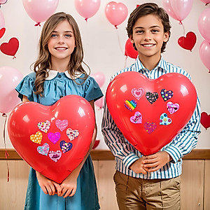 Fun Little Toys 1000PCS Valentine Heart Stickers for Kids, 1.5in Valentine's Day Colorful Red Love Decorative Decals Labels Art Craft Cards Envelopes Wedding Party Decorations Supplies