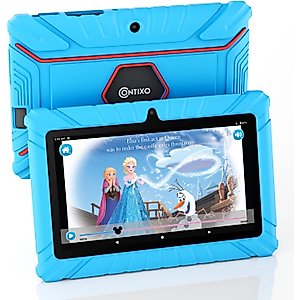 Contixo Kids Tablet V8, 7-inch HD, Ages 3-7, Toddler Tablet with Camera, Parental Control - Android 11, 16GB, WiFi, Learning Tablet for Children, 50+ Disney Storybooks Apps and Kid-Proof Case, Blue