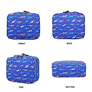 NICE CHOICE Preschool Backpack Kindergarten Elementary School Little Kid Toddler Backpacks With Lunch Bag Pencil Case Set for Boys and Girls with Chest Strap (Blue Shark)