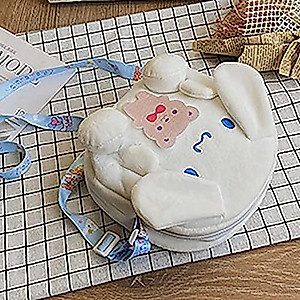 Cute Plush Backpack Soft Padded Plush Backpack Girl Birthday Gift (D)