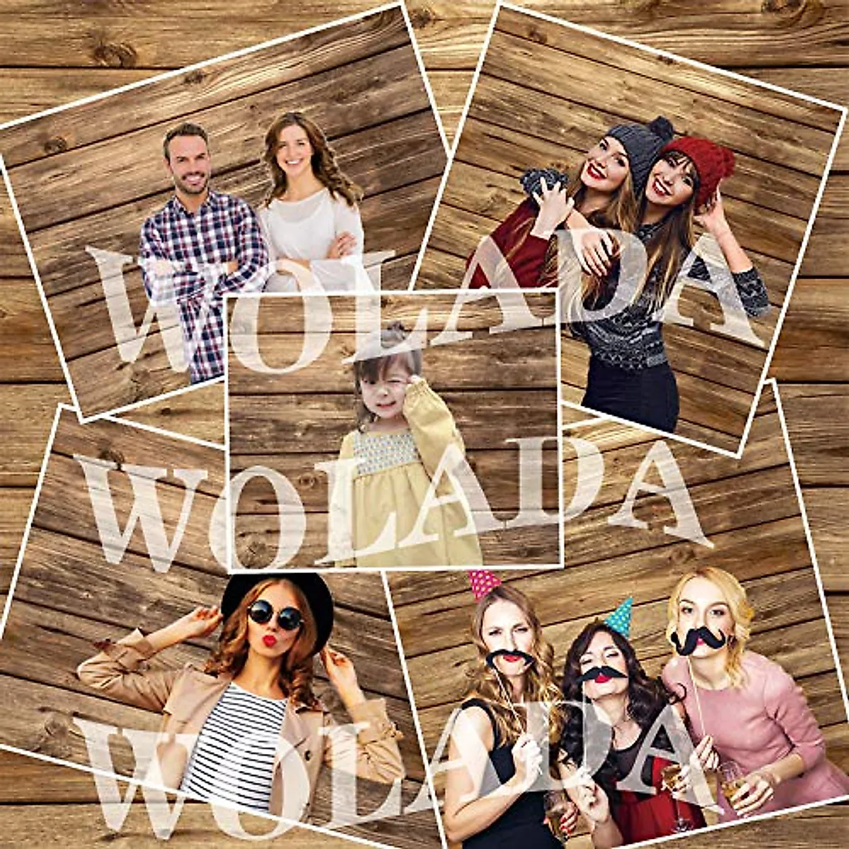 WOLADA 7x5FT Rustic Wood Wall Backdrop Natural Brown Wooden Board Photography Background Baby Shower Birthday Party Cake Table Decoration Banner Backdrops Photo Booth Prop 11839