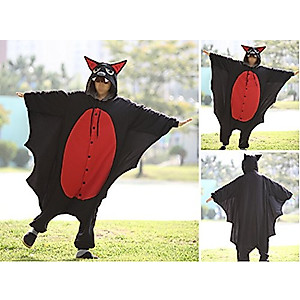 WOTOGOLD Animal Cosplay Costume Bat Unisex Adult Pajamas Black