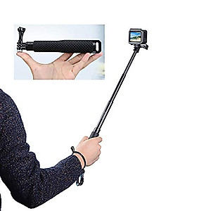 Vicdozia Camera Handle Grip Support Monopod Adjustable Pole Compatible with Go Pro Hero 8 7 6 5 4 3+ 3 Session AKASO SJCAM Xiaomi Yi DJI OSMO Action and More Sports Cameras