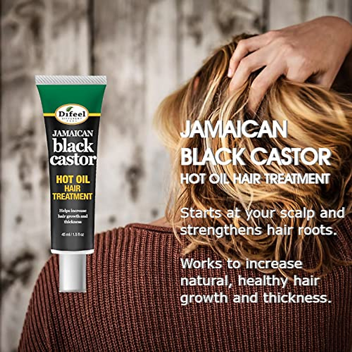 Difeel Hot Oil Hair Treatment with Jamaican Black Castor Oil 1.5 oz. (Pack of 2)