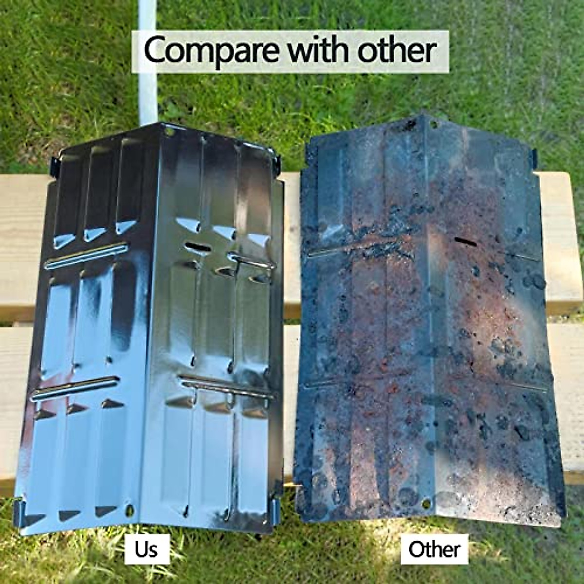 Hongso PPI201 Porcelain Steel Replacement Flavorizer Bar for Weber Gas Go-Anywhere Grill, for Weber 9201 (14 11/16" Long), Aftermarket Replacements