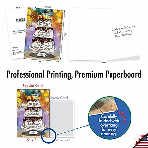 NobleWorks - Funny 100th Birthday Card with Envelope - Celebrate 100 Year Old Seniors Milestone, Humor Greeting Card for Grandparents - Year Time Count 100 C9097MBG