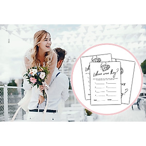 Bridal Shower Games - Where Were They Wedding Shower Party Card Game - Couples Photo Game - Hand Drawn Minimalist Themed Bachelorette/Engagement Party Supplies Activities Decorations (A02)