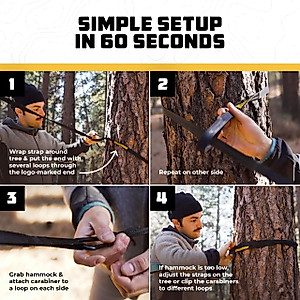 Wise Owl Outfitters Camping Hammocks Duo - Set of 2, Adults and Kids Hammock for Outdoor, Indoor, Single & Double Use w/Tree Straps - Camping Gear Essentials